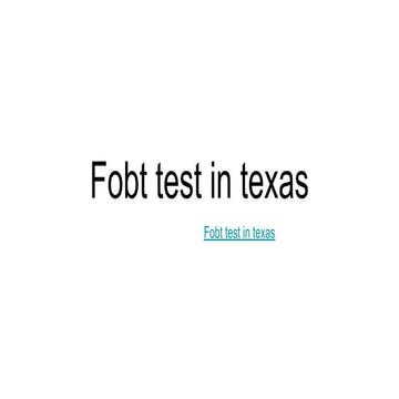 Fobt test in texas | PDF