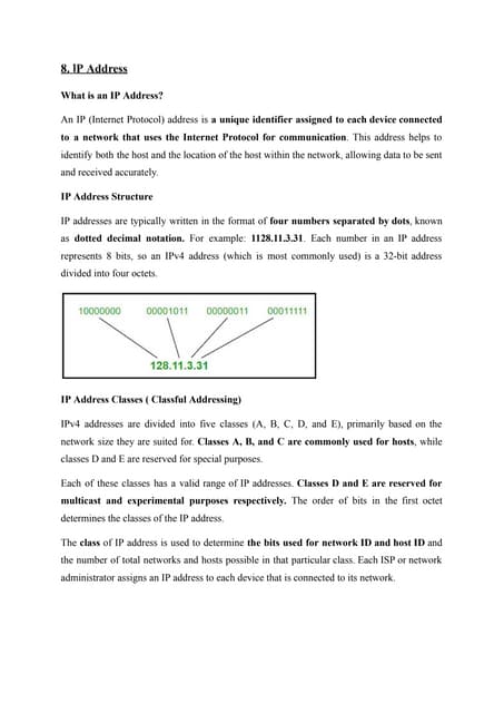Basics of IP Addressing | PPTX