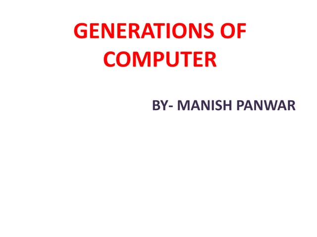 Computer Generation Presentation | PPTX