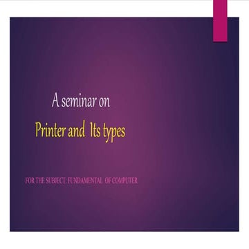 printer and its types in computer fundamentals.. | PPTX