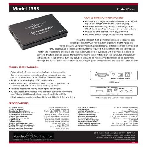 Focus 1385 | PDF | Digital Audio | Computer Software and Applications