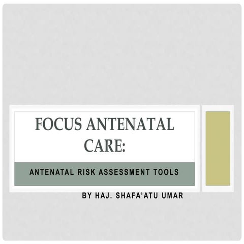 Focus antenatal care | PPTX