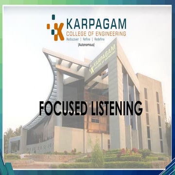Focused listening I=in communication skills | PPTX