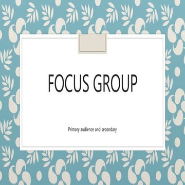 Focus group | PPT