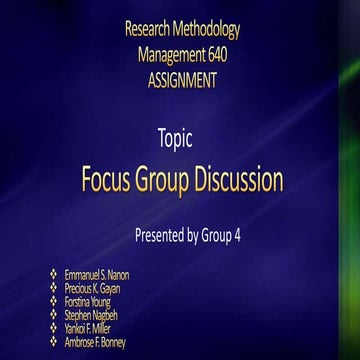 Focus Group Discussion Presentation | PPTX