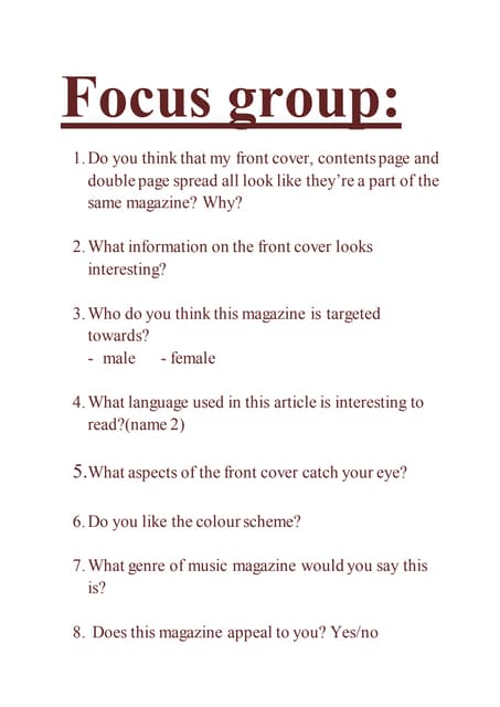 Focus group questionnaire | DOCX