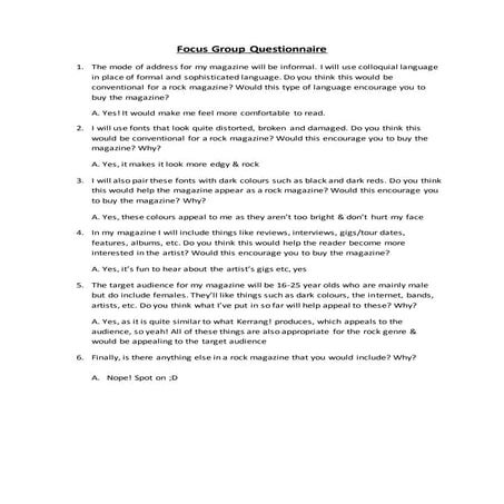 Focus Group Presentation | PPTX