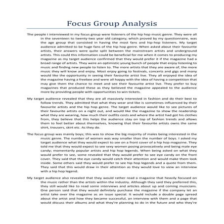 Focus group & questionnaire analysis | DOCX