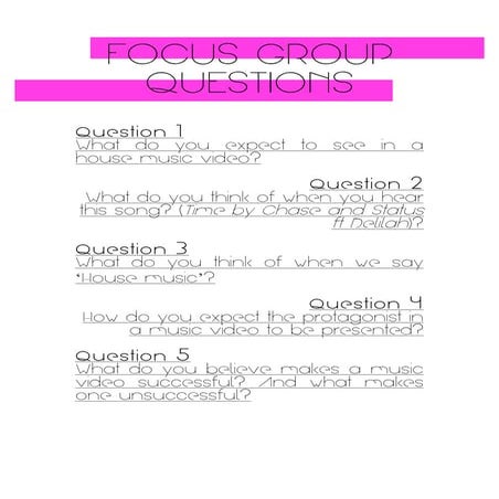 Focus group questions | PDF | Music Video | Genres