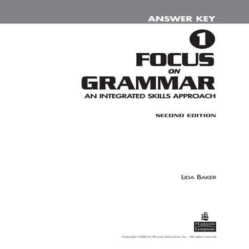 Focus on grammar_1_answer_key | PDF