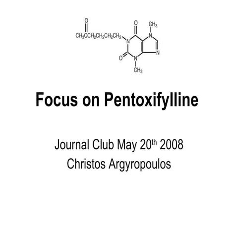 Pentoxyfilline in Diabetic Renal Disease and Renal Transplantation | PPT