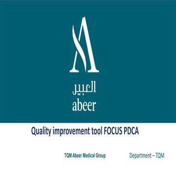 FOCUS PDCA PPT.pdf presentation for healthcare | PDF