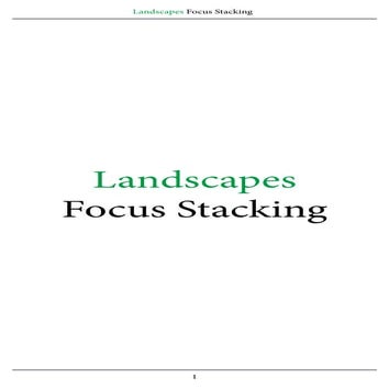 Landscape Focus Stacking for Photography | PDF
