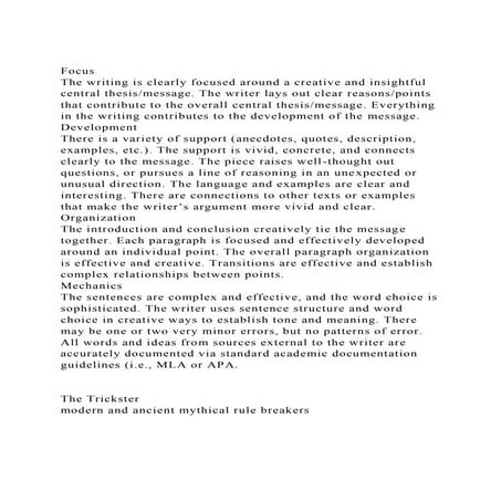 FocusThe writing is clearly focused around a creative and insigh.docx