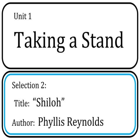 Unit 1 Story 2 Shiloh | PDF