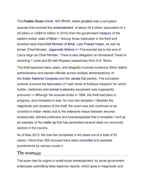 fodder scam | PPTX | Crime & Harmful Acts to Individuals, Society ...