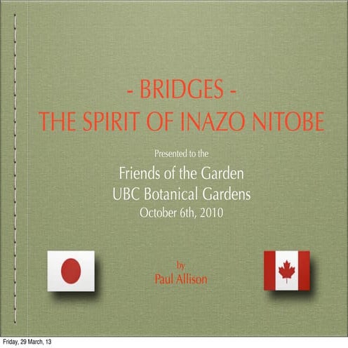 Inazo Nitobe Memorial Garden | PDF