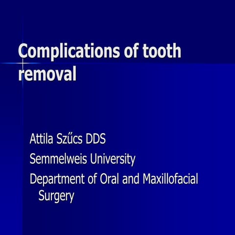 Complication of tooth extraction | PDF