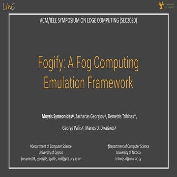 Fogify: A Fog Computing Emulation Framework | PPT