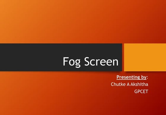 Fogscreen | PPT