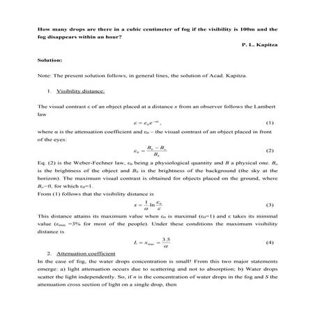 Fog visibility | PDF