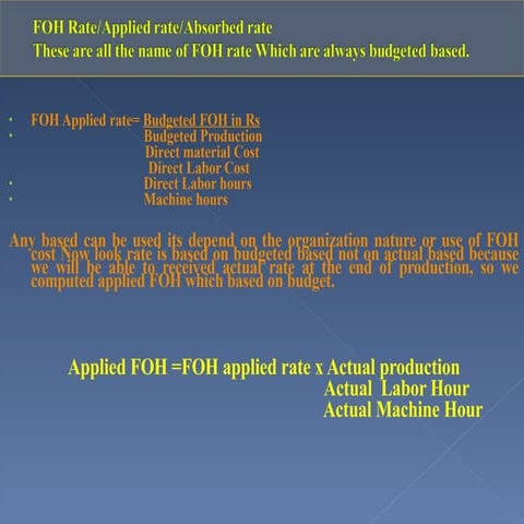 Factory Overhead Rate | PPT