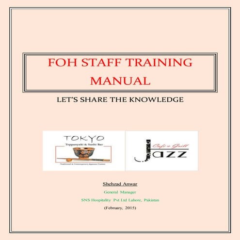 Foh staff training | DOCX