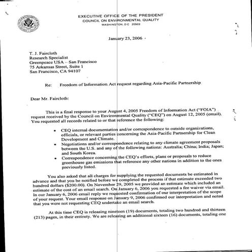 EPA CAA Follow Up Response Letter to FOIA | PDF