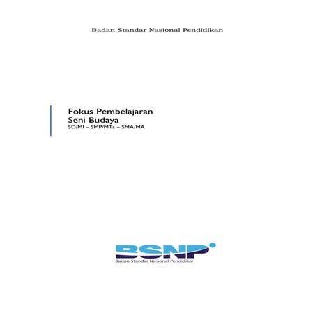 Fokus pembelajaran seni budaya | PDF