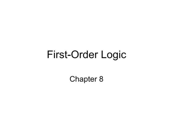 First order logic | PPTX