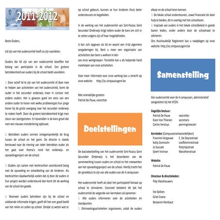 Folder Oudercomité 2011 | PPT