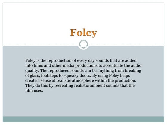 Examples of foley in film | PDF