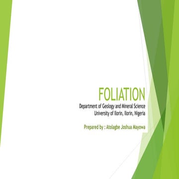 Types of Foliations and lineations and their characteristics | PPTX
