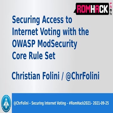 Securing Access To Internet Voting With The Owasp Modsecurity Core Rule Set Ppt 9981