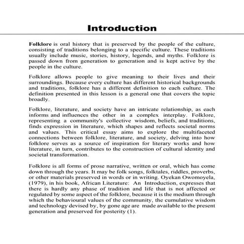 Folklore in English literature. RESEARCH/Dissertation | PDF