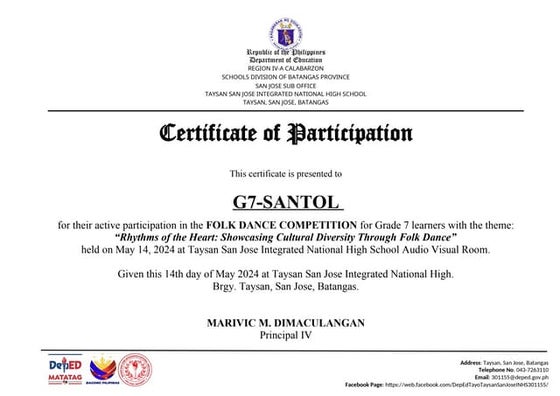 CERTIFICATE for Boys Scouts/Senior Scouts Encampment | PPT