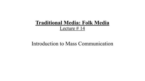 Traditional Methods of Communication | PPTX