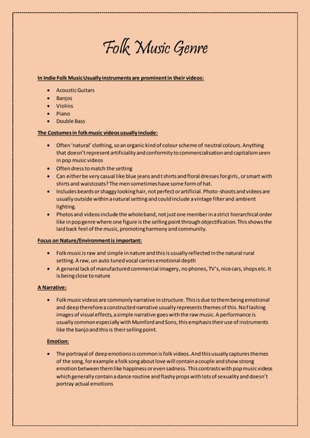 Indie-Folk presentation | PPTX