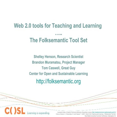 Folksemantic: Web2.0 tools to enhance teaching and learning | PPT
