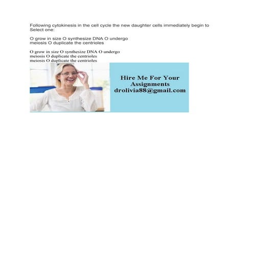 Following Cytokinesis In The Cell Cycle The New Daughter Cells Immedia Pdf