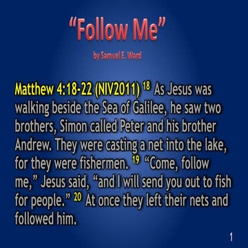 Follow me | PPTX | Christianity | Religion & Spirituality
