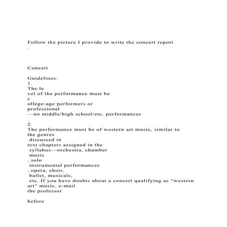 Follow the picture I provide to write the concert report..docx