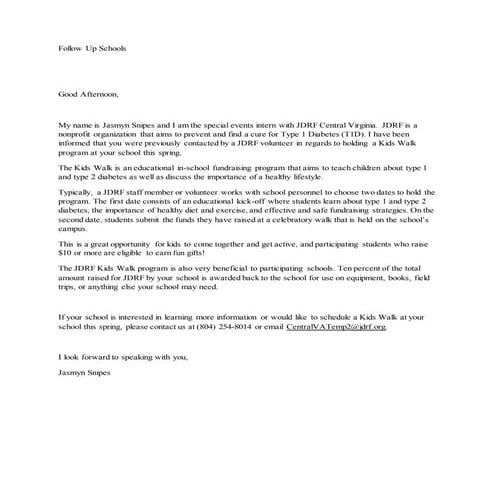 Kids Walk Emailing | DOCX | Diabetes | Diseases and Conditions