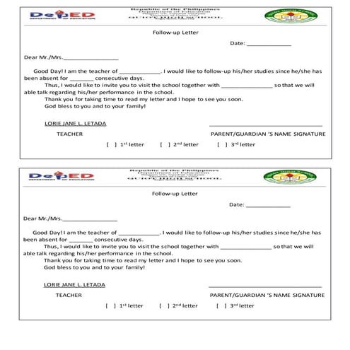 Follow up Letter Template | PDF