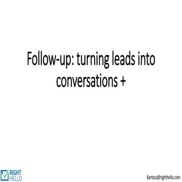 Follow-up: turning leads into conversations | PPTX