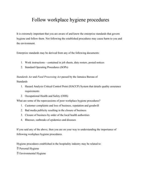 Employsure Workplace Presentation | Workplace Hygiene | PPTX | Bath and ...