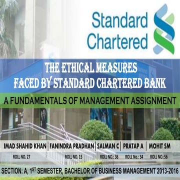 A Presentation on The Ethical Measures faced by Standard Chartered | PPTX