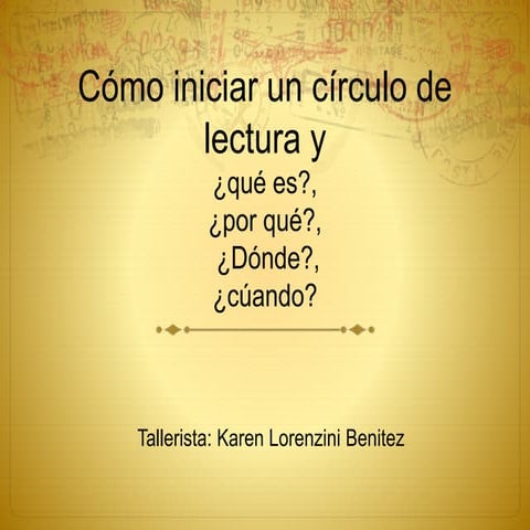 cómo iniciar un círculo de lectura | PPTX