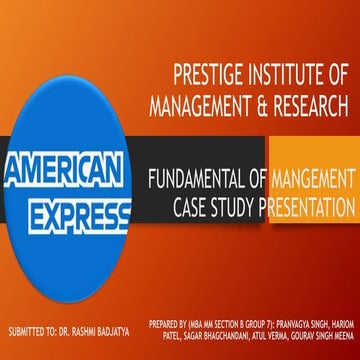 Fom presentation american express final | PPTX