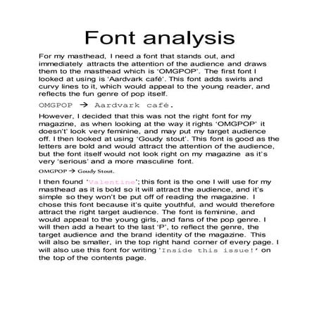 Font Analysis | DOCX
